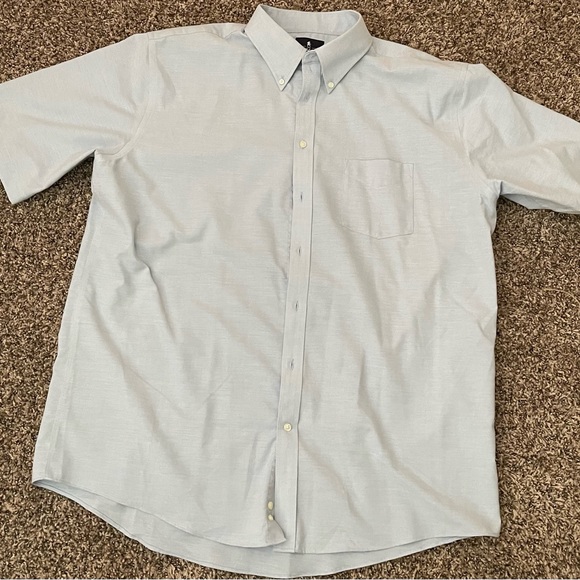 Stafford | Shirts | Mens Stafford Light Blue Button Down Short Sleeve Dress Shirt Neck 8 | Poshmark